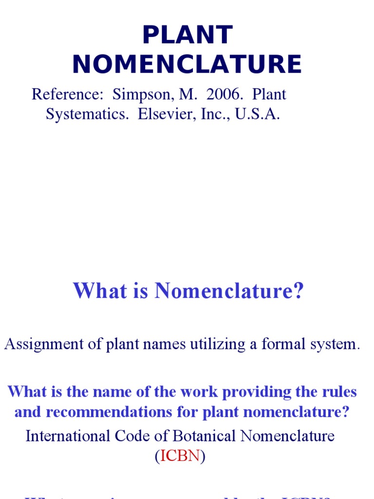08 Nomenclature | PDF | Botanical Nomenclature | Botany