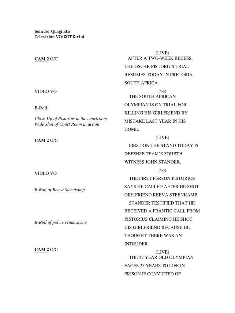 Television VO/SOT Script | PDF