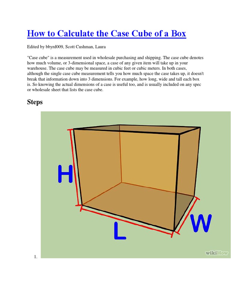 How To Calculate The Case Cube of A Box | PDF | Cargo | Services ...