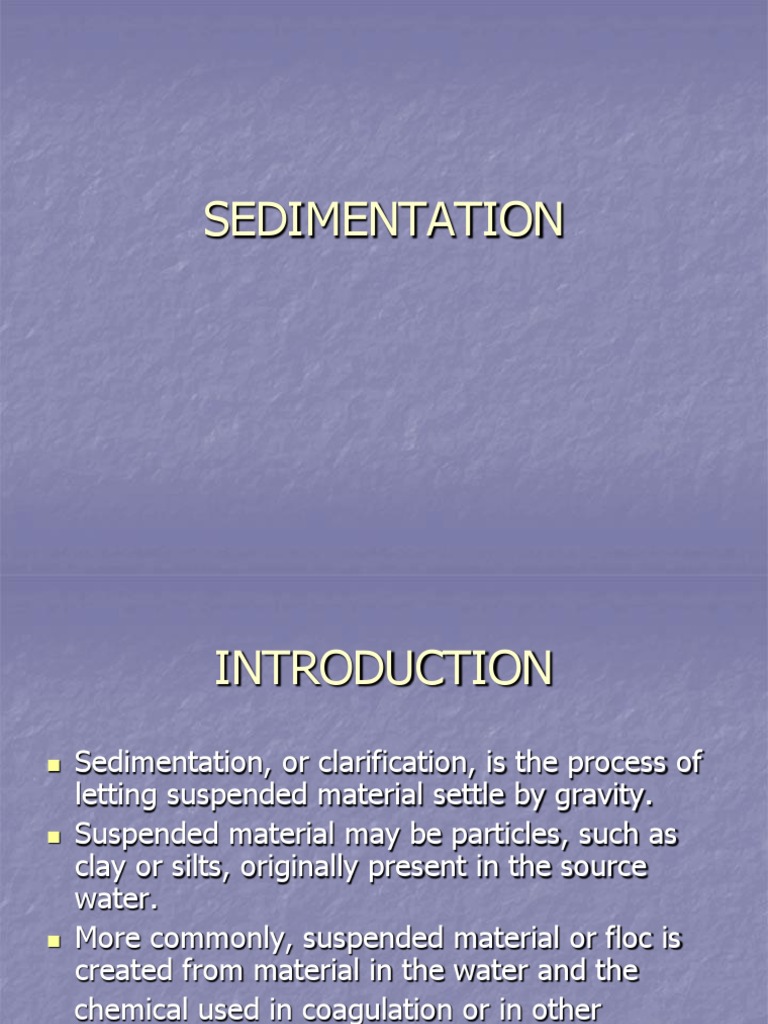 Sedimentation | PDF | Liquids | Chemical Engineering