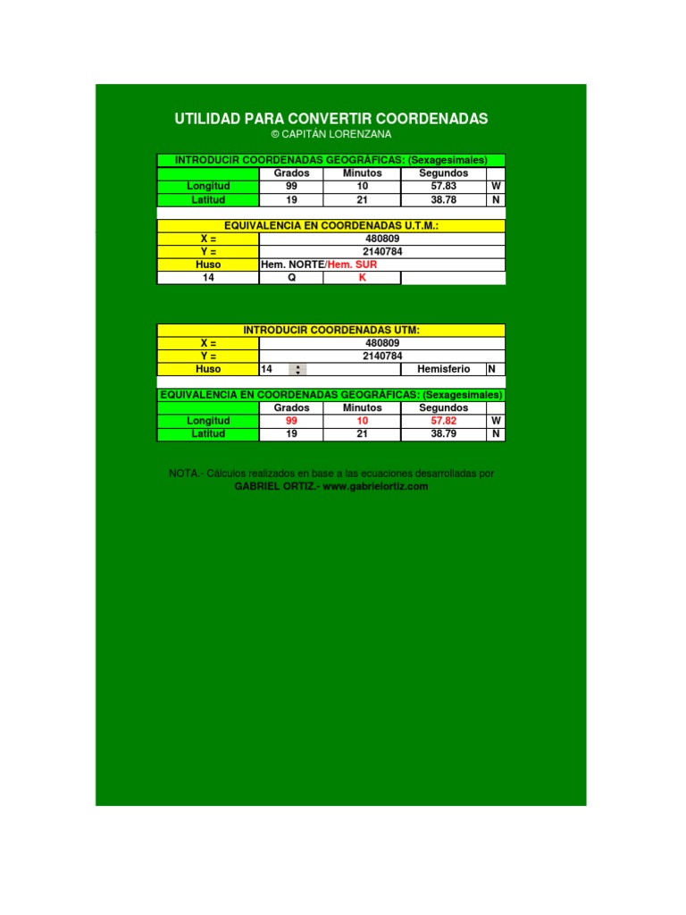 CONVERSOR - Coordenadas Entre UTM y Geograficas1 | PDF