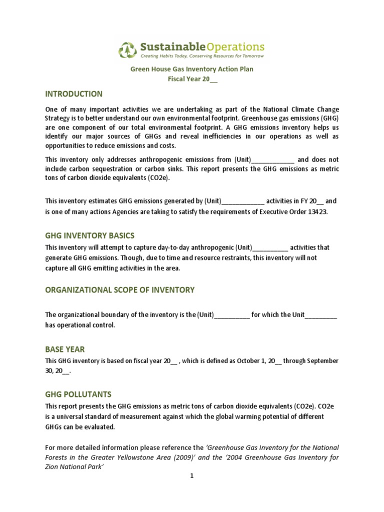 GHG Inventory Action Plan | Download Free PDF | Greenhouse Gas ...