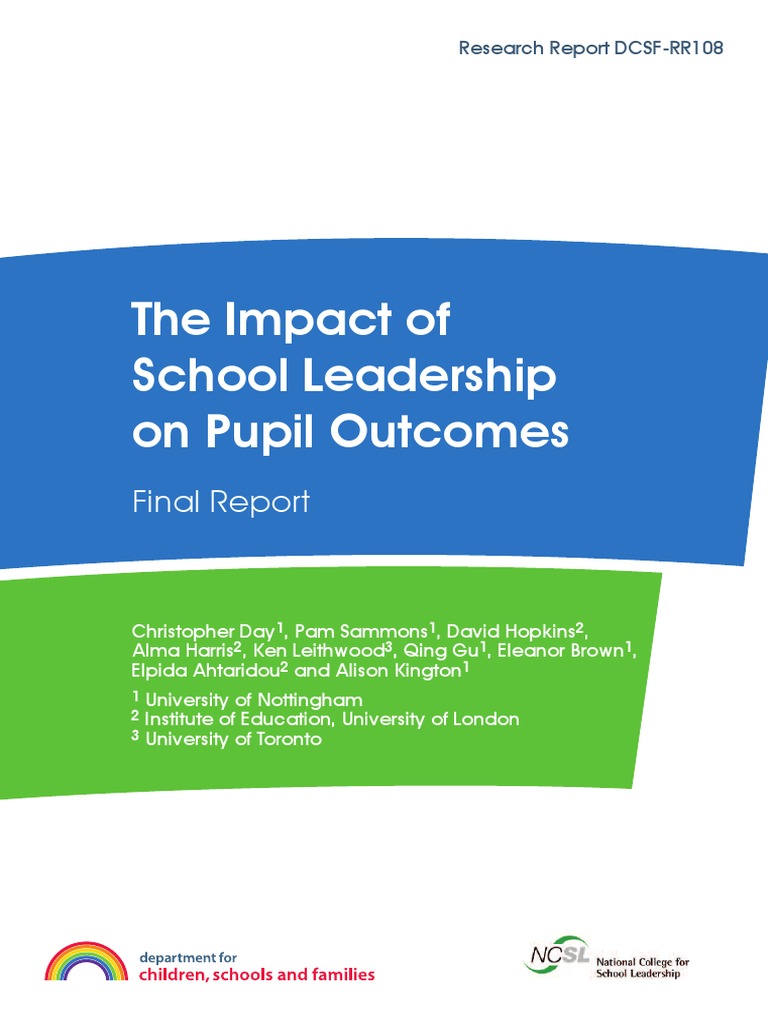 Leithwood. The Impact of School Leadership On Pupil Outcomes | PDF ...