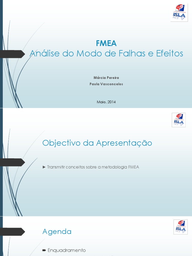 FMEA Apresentação | PDF | Risco | Metodologia