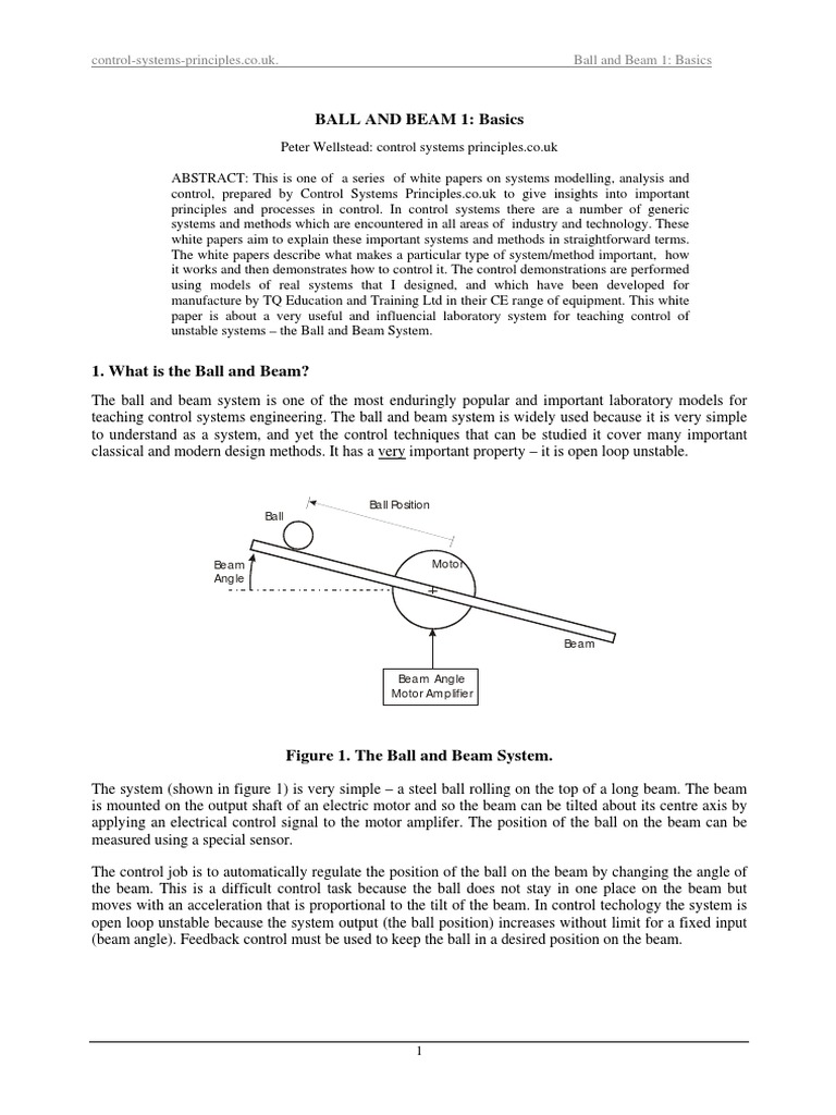 Ball and Beam1 | PDF | Control Theory | Feedback