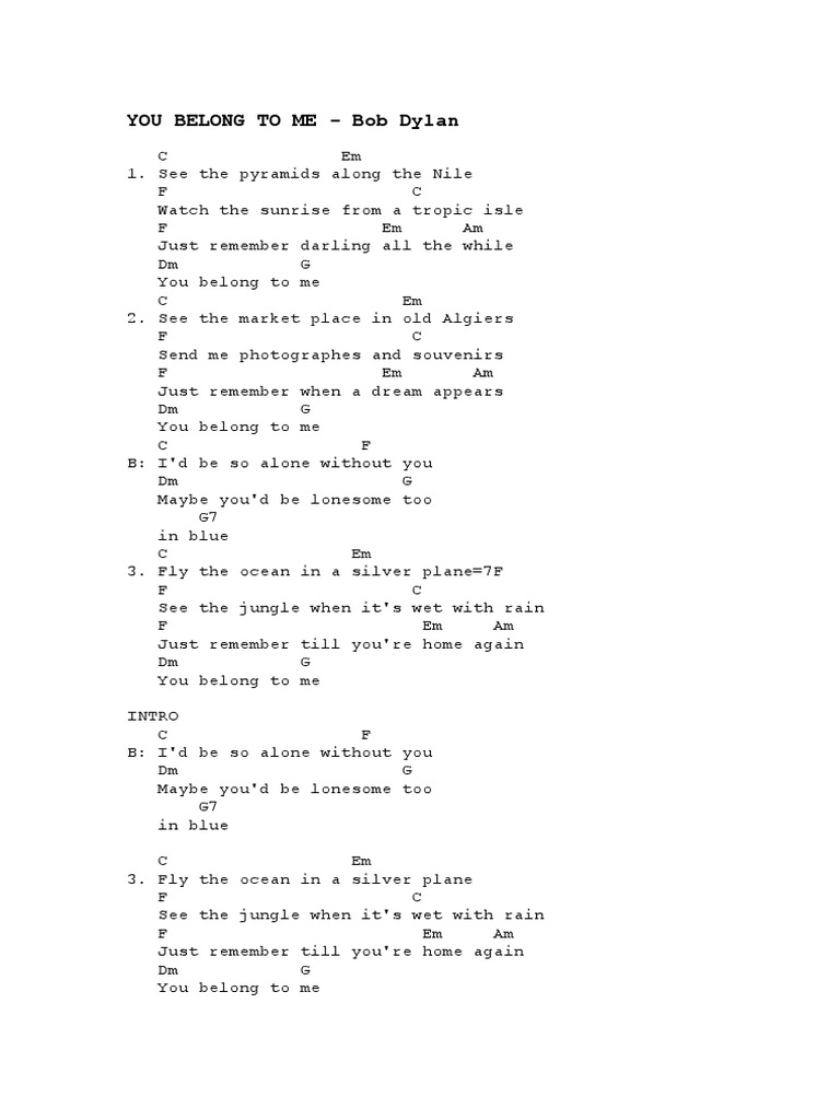 We Belong Guitar Chords