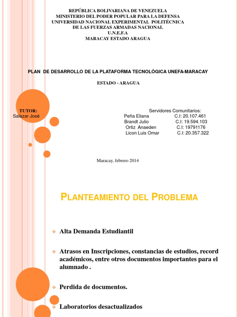 Desarrollo Plataforma Tecnológica UNEFA | PDF | Punto de acceso ...