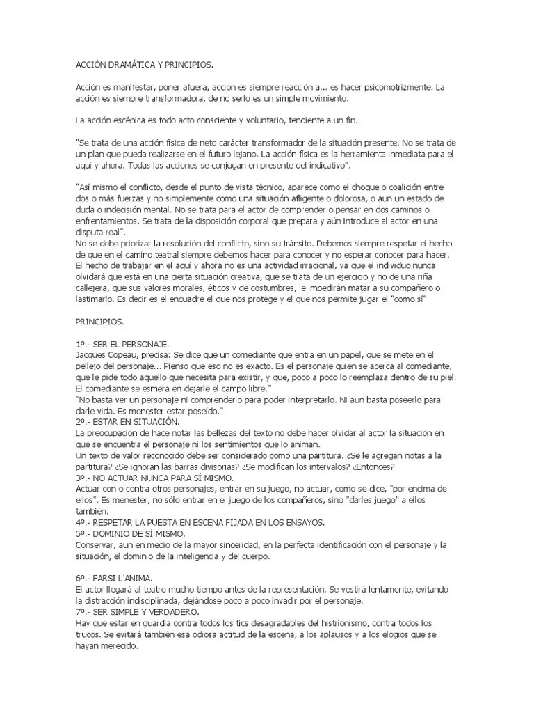Acción Dramática y Principios | PDF | Teatro | Artes (general)