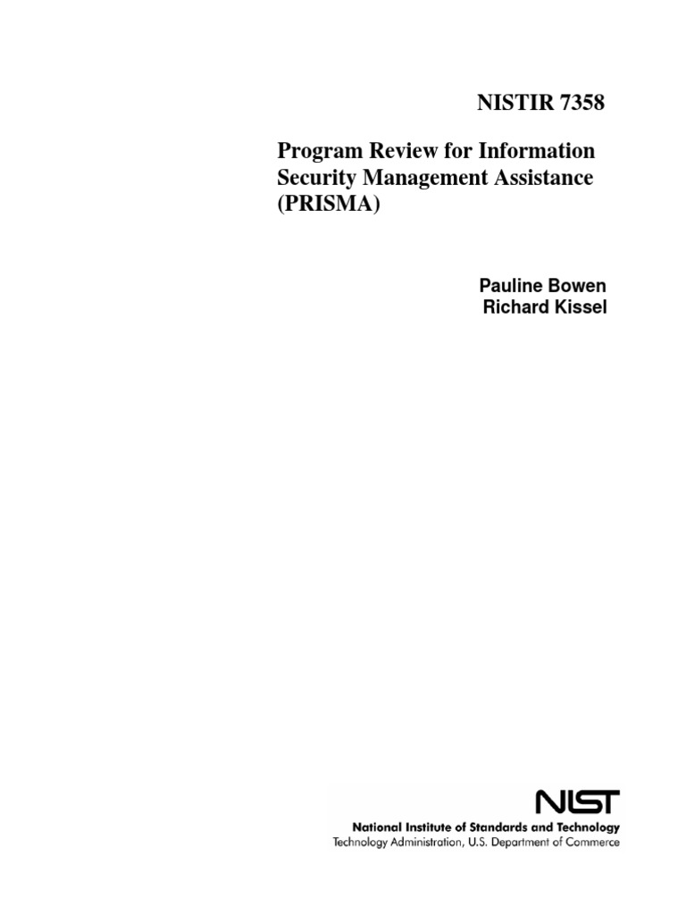 NISTIR 7358 Program Review For Information Security Management ...