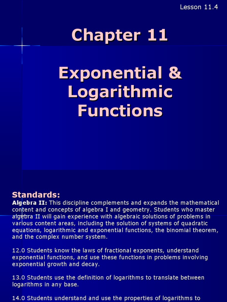 Lesson 11 4 Properties of Logarithms | PDF | Logarithm | Exponential ...