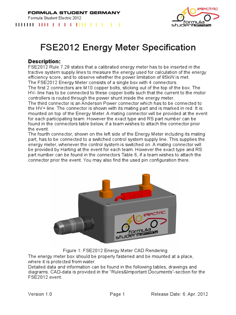FSE2012 Energy Meter Specification v1.0 | PDF | Electrical Connector ...