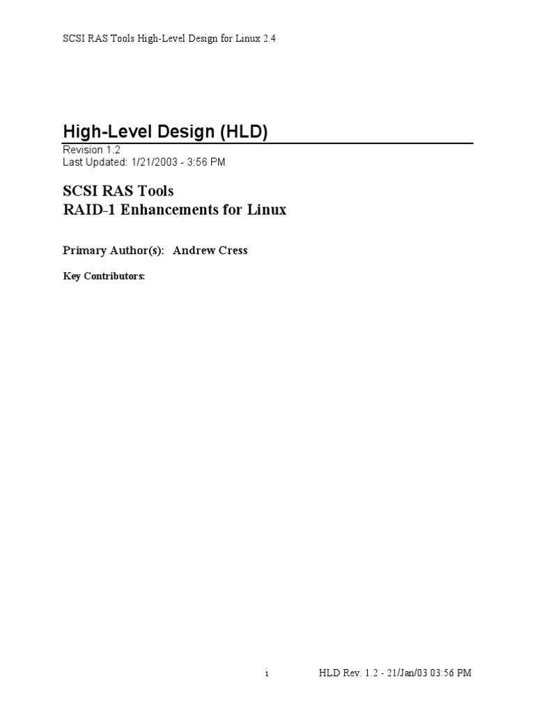 High-Level Design (HLD) | PDF | Device Driver | Computer Data