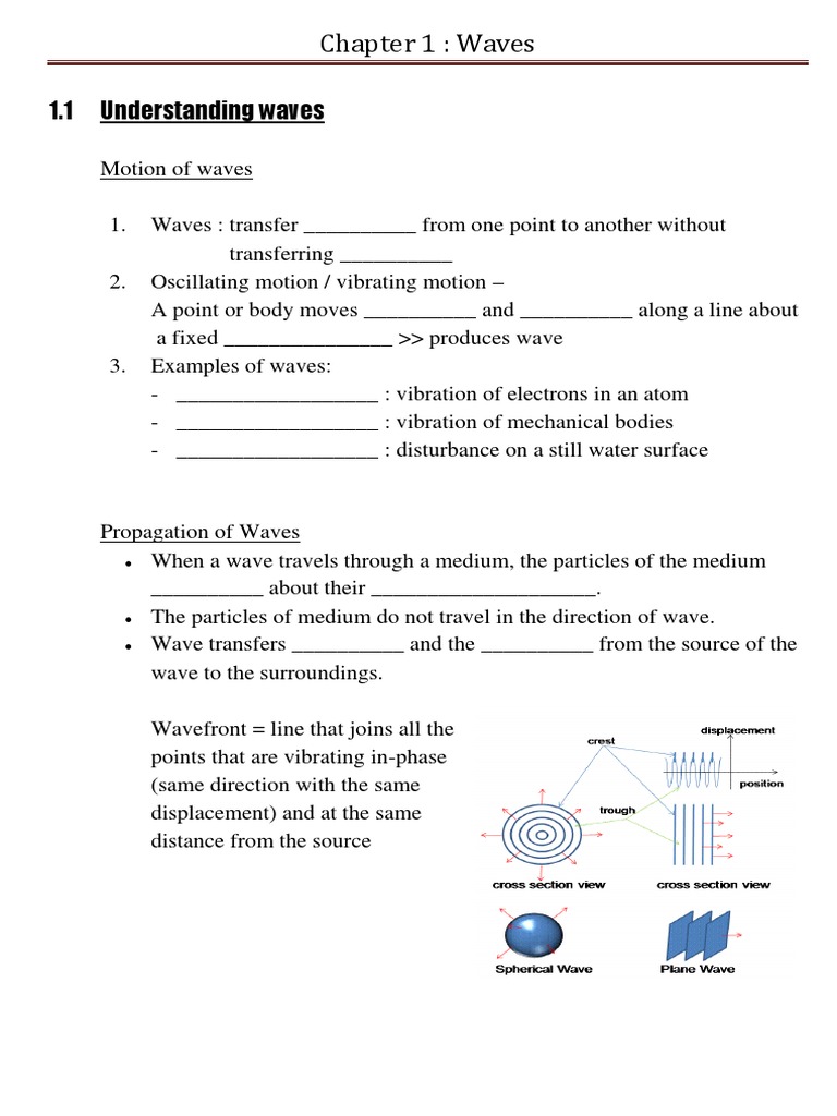 Physics Chapter 1 - Waves | PDF | Waves | Diffraction