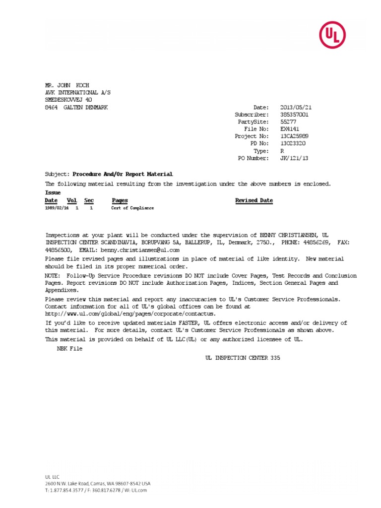 Issue Date Vol Sec Pages Revised Date: 1989/02/14 1 1 Cert of ...