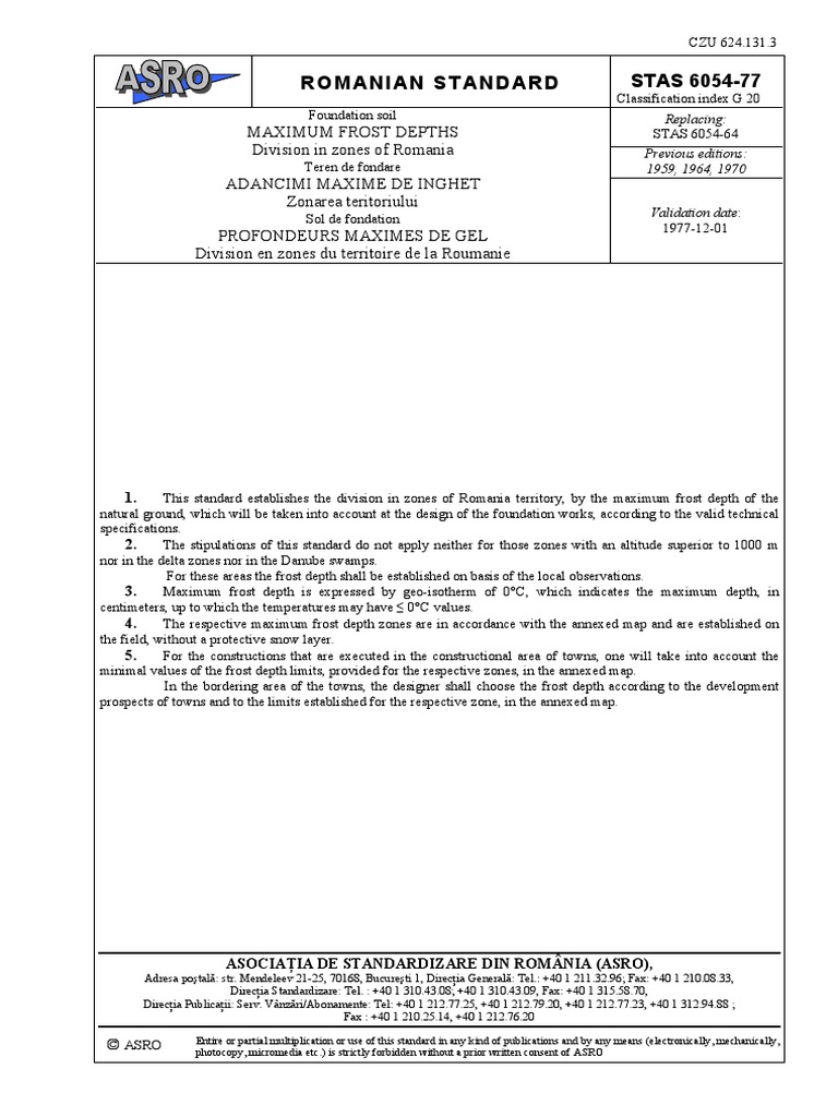 Romanian Standard STAS 6054-77 | PDF | Nature