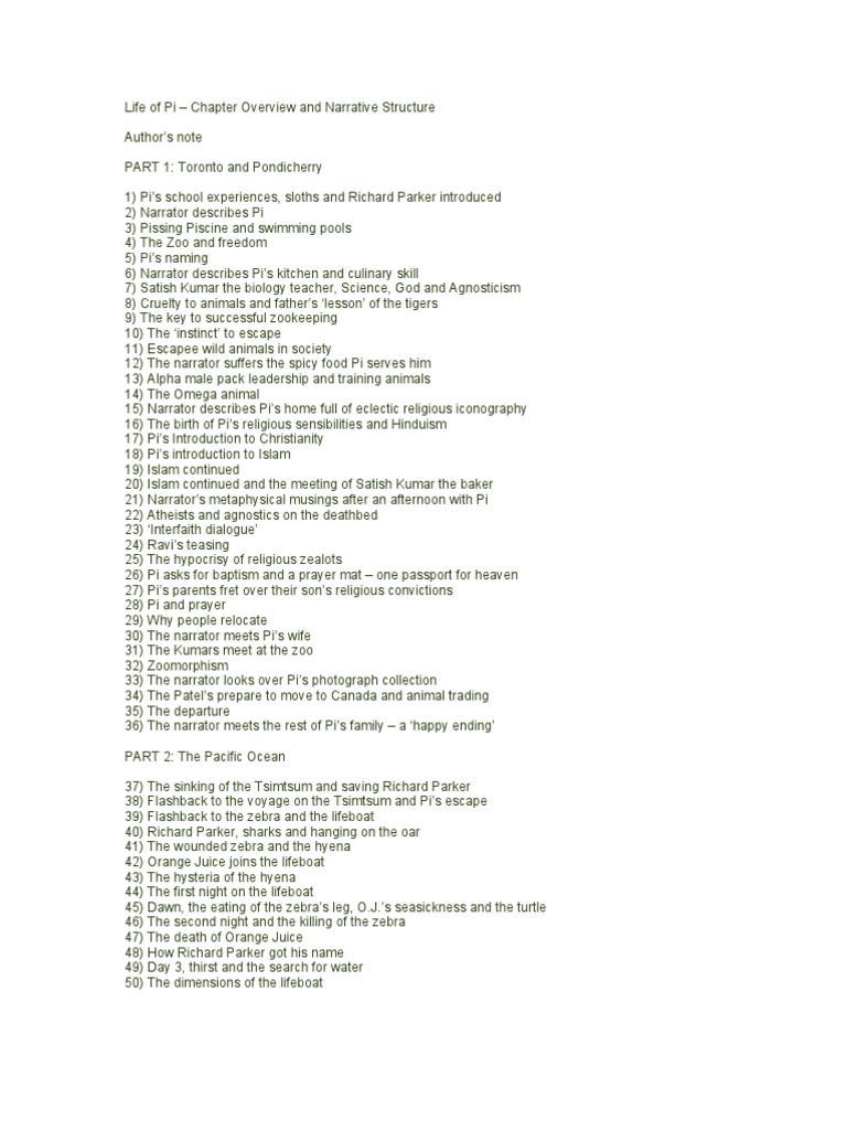 Life of Pi Narrative Structure | PDF