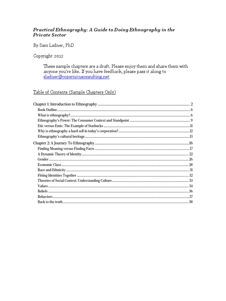 Practical Ethnography Sample | PDF | Ethnography | Field Research