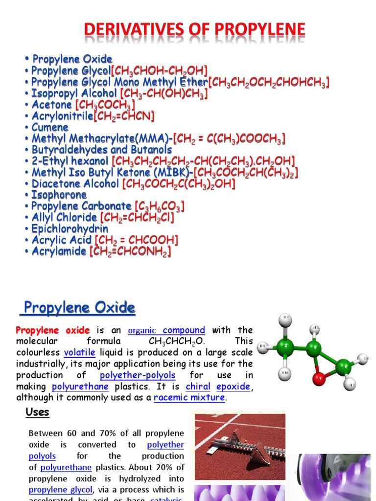 Propylene Derivatives | Products Of Chemical Industry | Organic Compounds