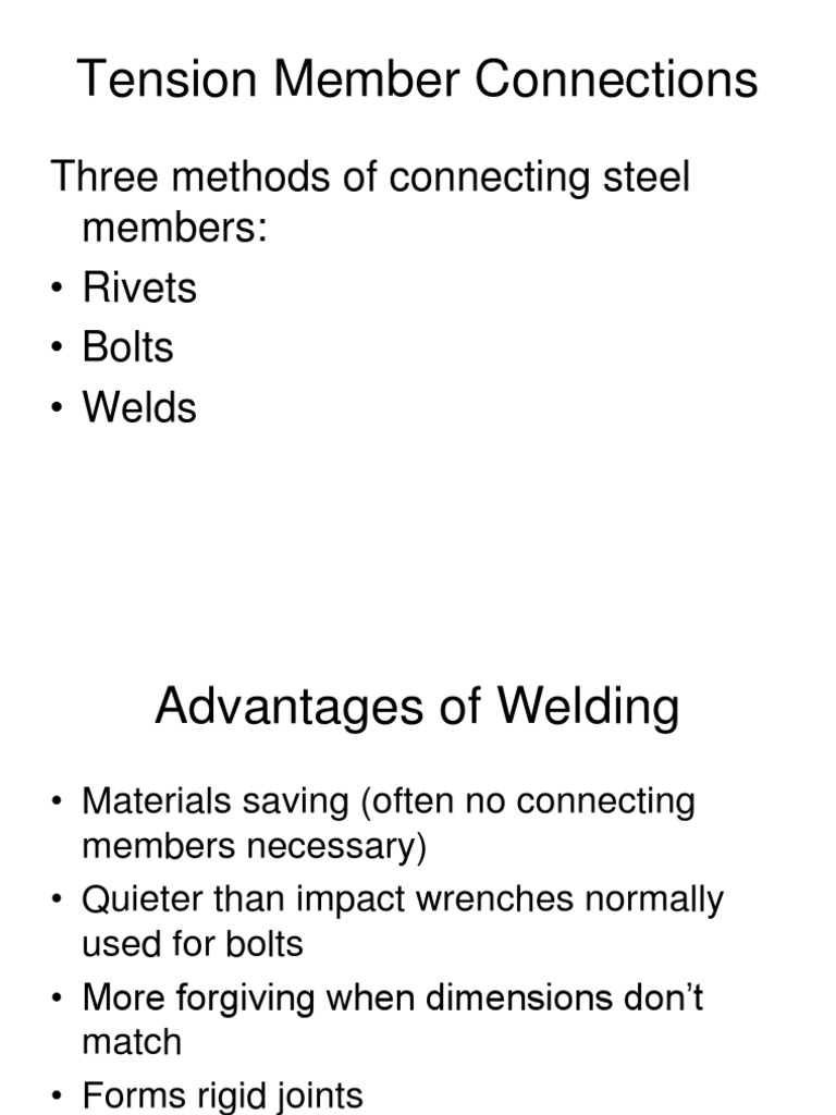 Steel Tension Member Connections | PDF | Screw | Welding