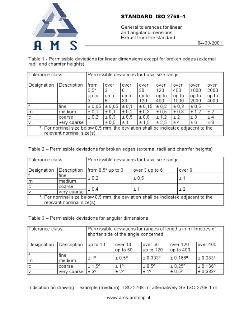 ISO 2768-1 General Tolerances Guide | PDF | Technology & Engineering