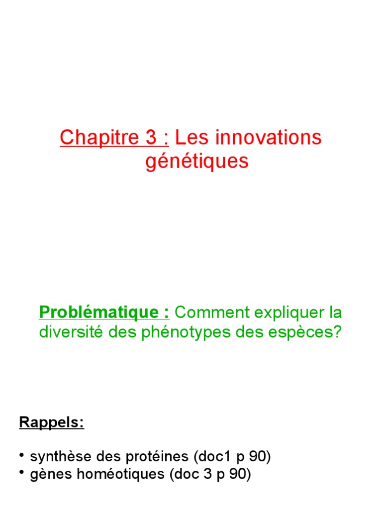 TermS PARTIE B Chapitre 3 | PDF | Polymorphisme génétique | Mutation