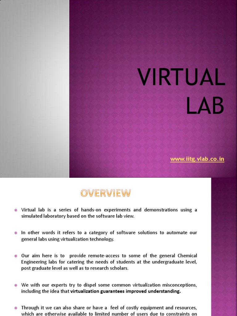 Virtual LAB: WWW - Iitg.vlab - Co.in | PDF | Diffusion | Laboratories