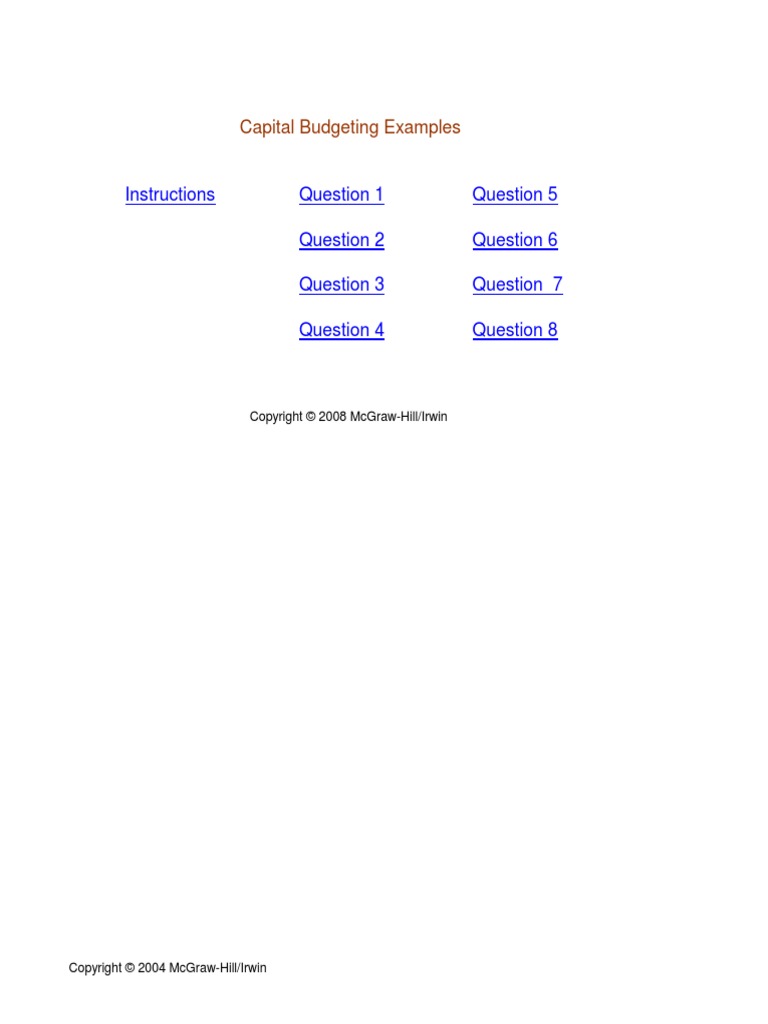 Capital Budgeting Examples | PDF | Net Present Value | Present Value
