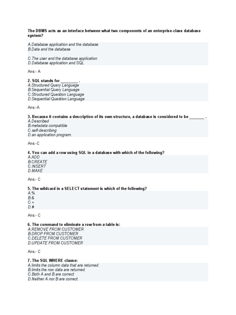 Dbms Pat | PDF | Databases | Sql