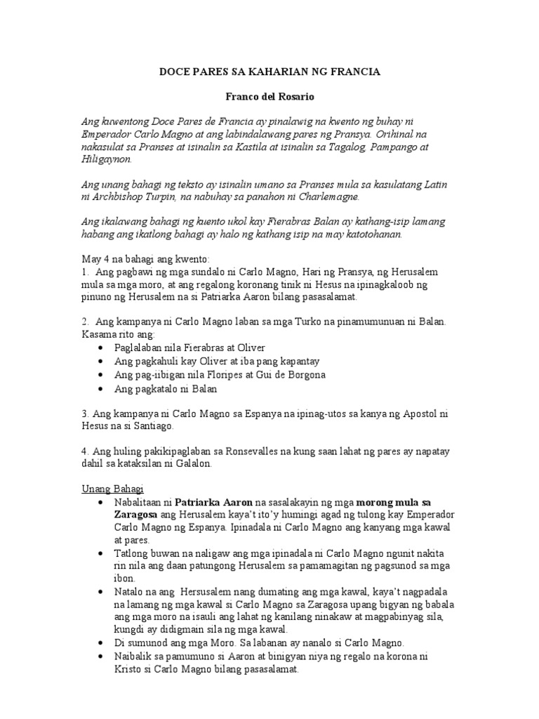 Doce Pares Sa Kaharian NG Pransya NOTES | PDF