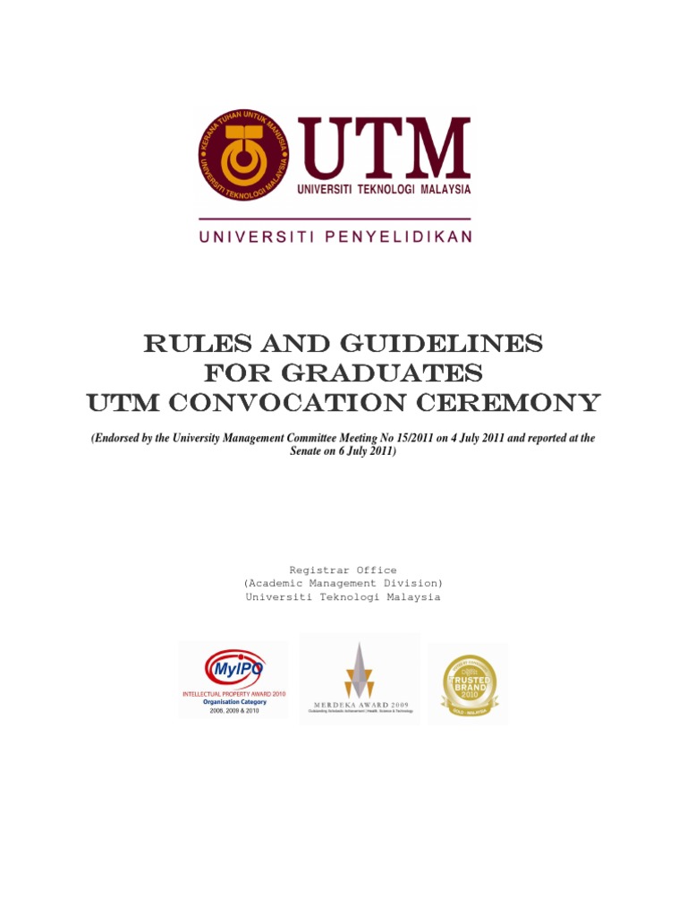 UTM Convo Guideline 2014 | PDF | Postgraduate Education | Academic Degree