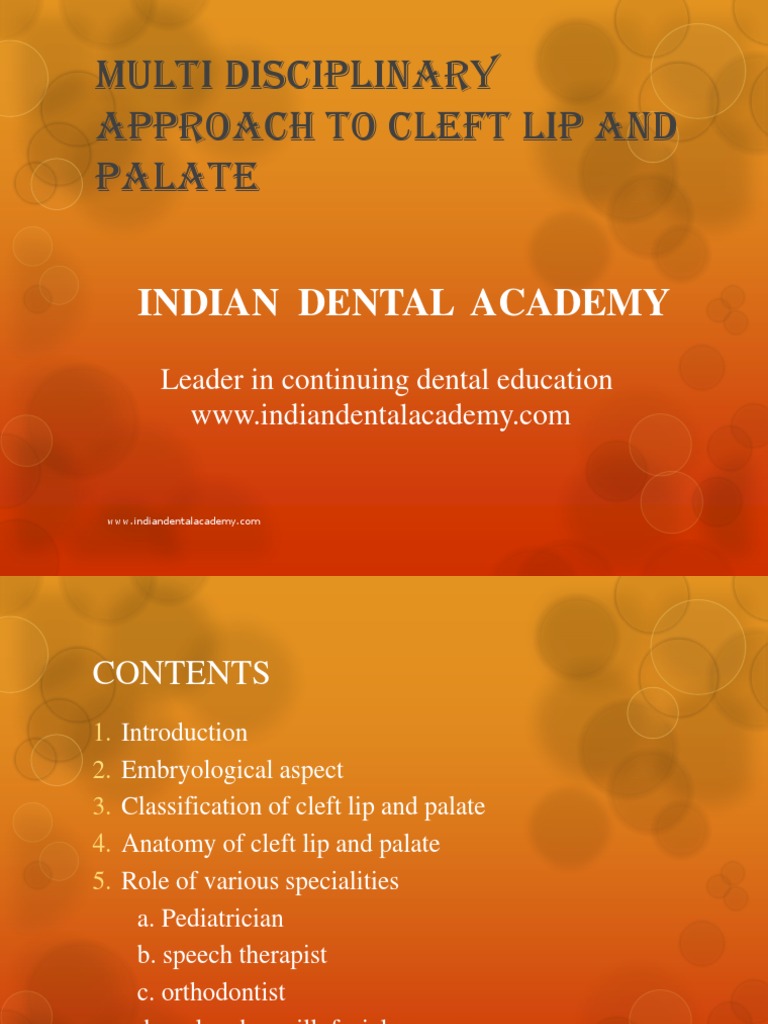 Multi Disciplinary Approach To Cleft Lip and Palate / Orthodontic ...