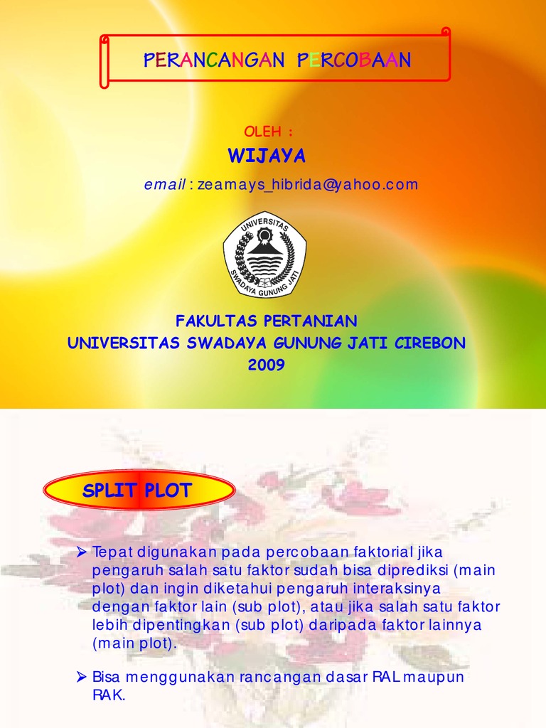06 Rancangan Percobaan - Split Plot | PDF