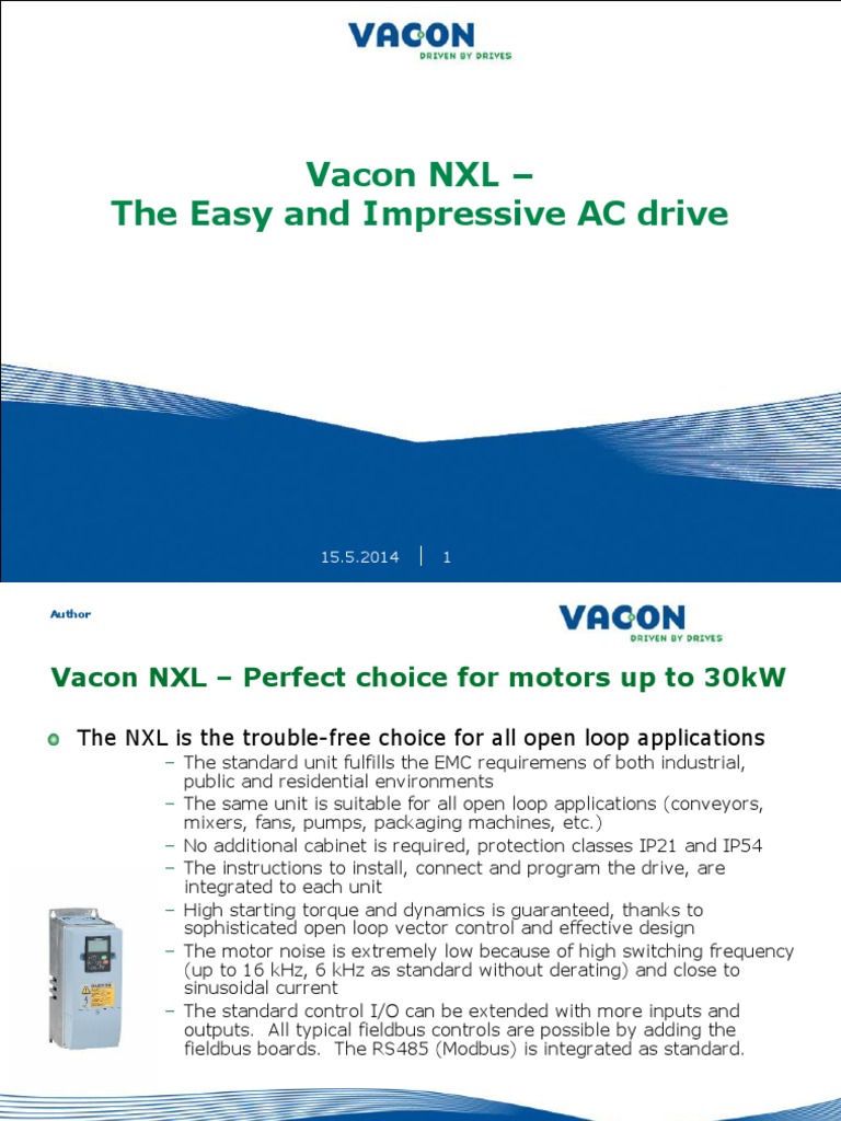 Vacon NXL - The - Easy - and - Impressive - AC - Drive | PDF | Power Inverter | Electrical ...