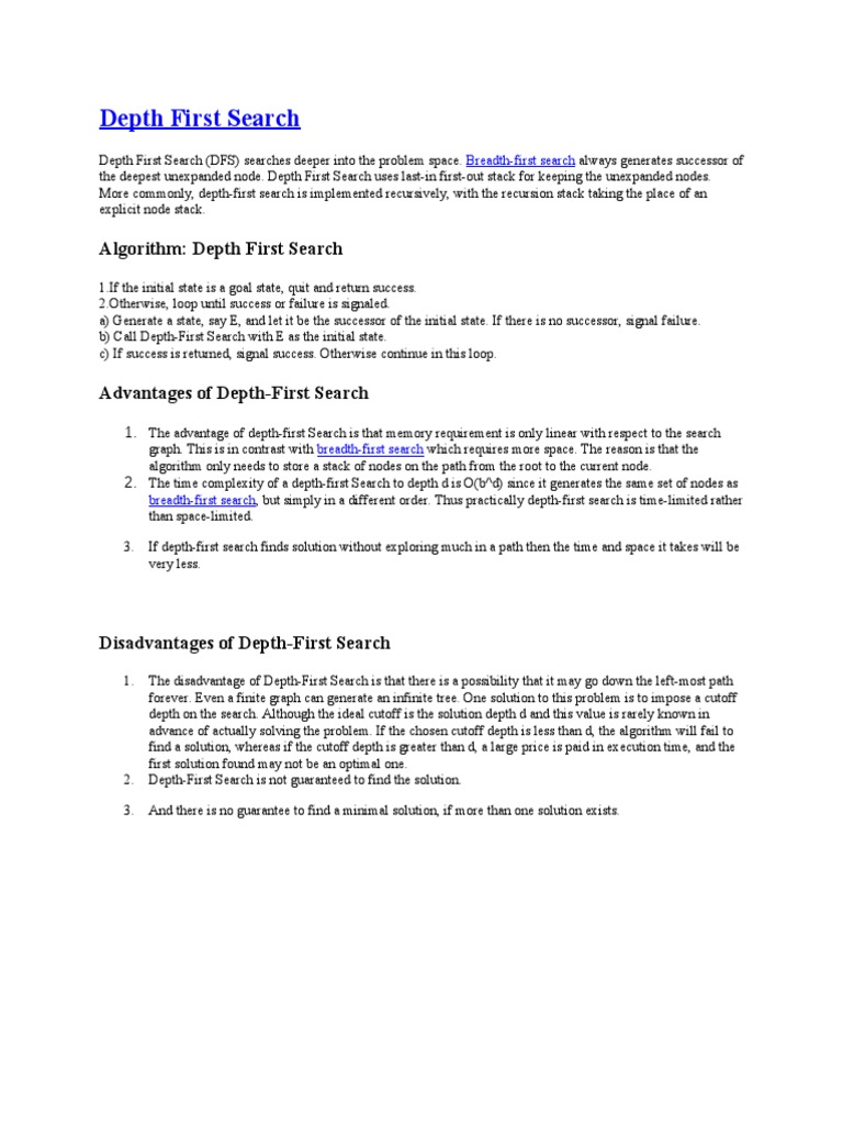 Algorithm: Depth First Search | PDF | Language Arts & Discipline
