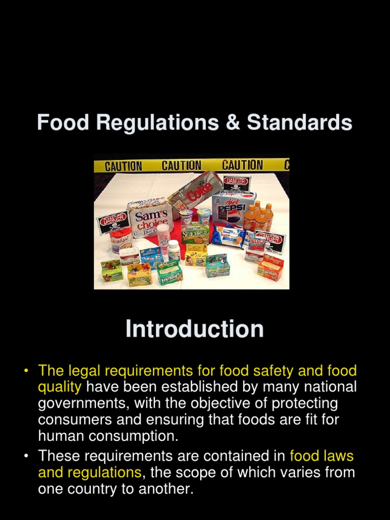 Food Safety Laws and Standards Overview | PDF | Food Safety | Food Politics