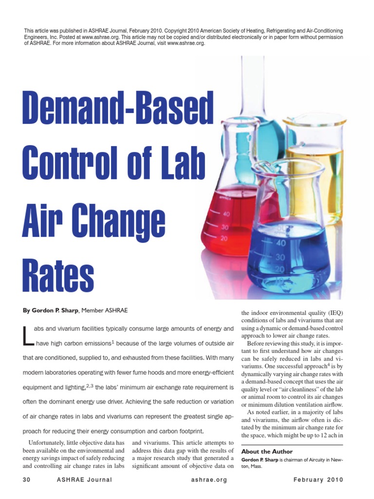 ASHRAE - Demand-Based Control of Lab Air Change Rates | PDF ...