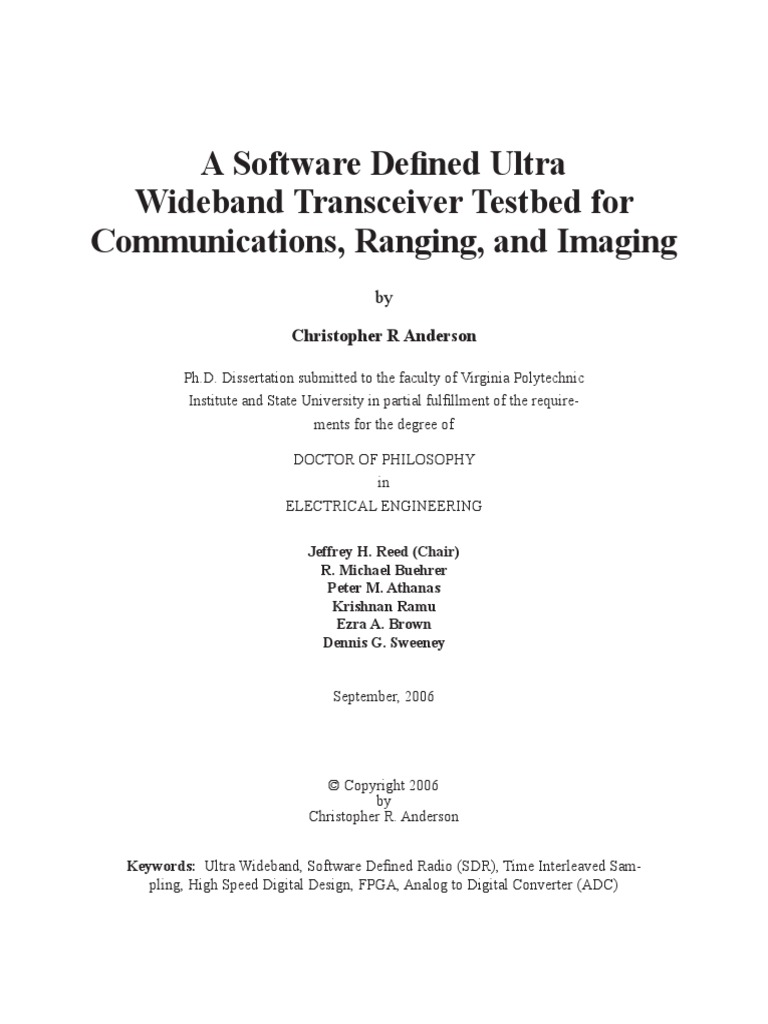 Anderson Final ETD Version | PDF | Ultra Wideband | Analog To Digital Converter