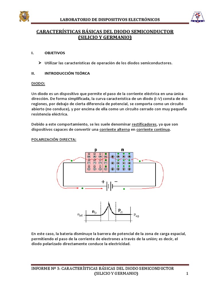 Características Básicas Del Diodo Semiconductor | Unión P – N | Diodo