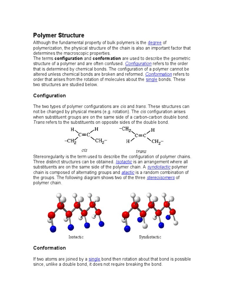 Polymer Structure | PDF | Polymers | Plastic