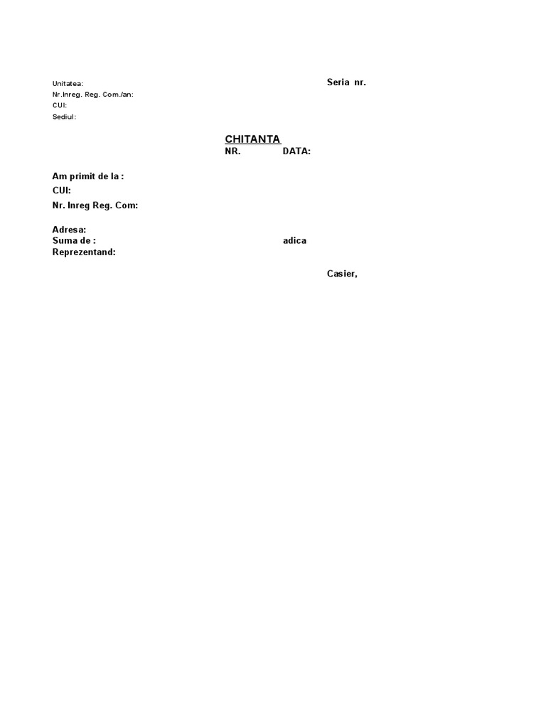 Model Chitanta Word | PDF