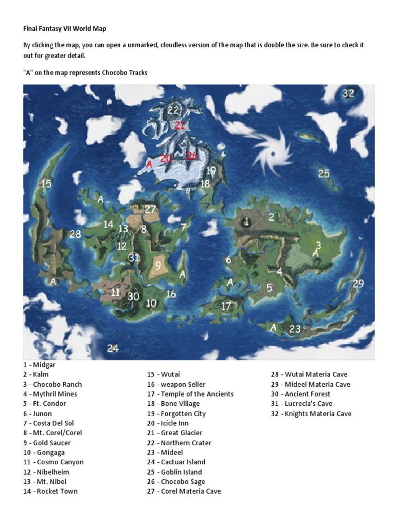 Final Fantasy VII World Map | PDF | Young Adult