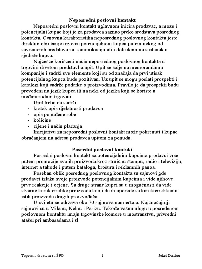 Trgovina Drvetom Sa SPG Skripta | PDF