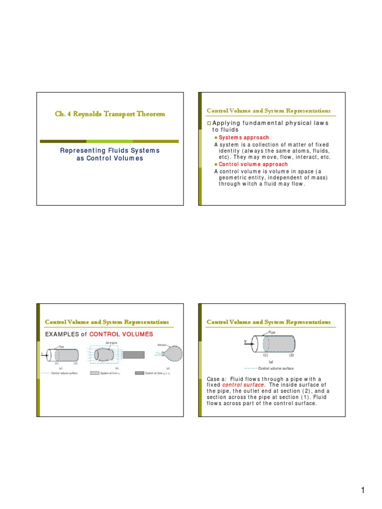 Reynolds Transport Theorem Pdf Fluid Dynamics Reynolds Number