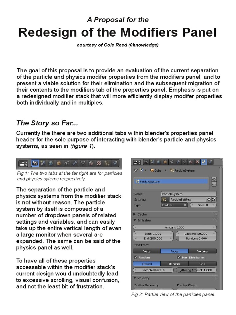 Redesign of The Modifiers Panel: A Proposal For The | PDF | Tab (Gui ...