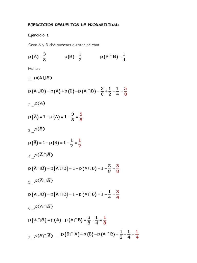 Probabilidades Ejercicios Resueltos De Razonamiento