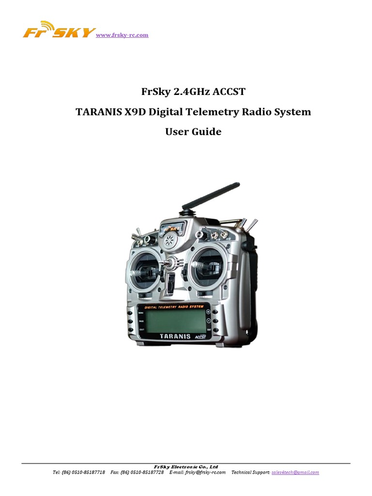 TARANIS X9D Digital Telemetry Radio System User Guide-V1.0.00 | PDF ...