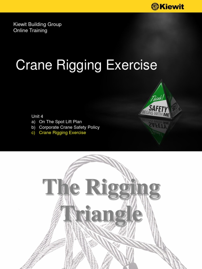 Crane Rigging Exercise by Kiewit - Literature | PDF | Crane (Machine ...