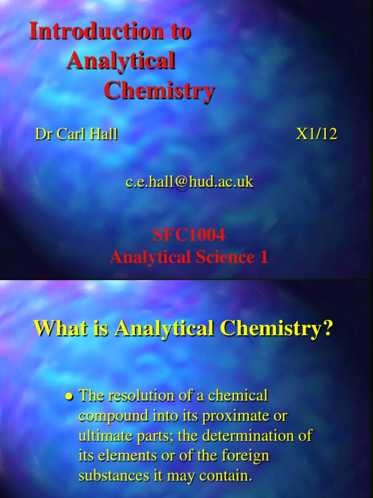 Introduction To Analytical Chemistry | PDF | Analytical Chemistry | Assay