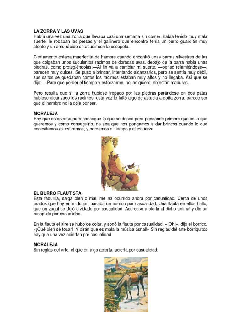 Fábulas ilustradas con moralejas | PDF | León | Perros