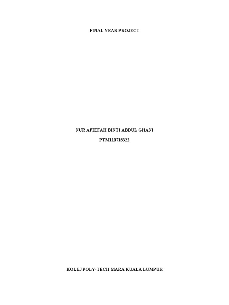 Proposal Final Year Project | PDF | Going Concern | Depreciation